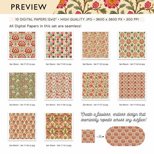 Seamless Indian Style Digital Papers • Boho Textured Patterns ...