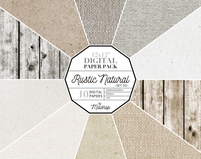 Digital Paper Pack Printable Scrapbook Papers rustic - Etsy