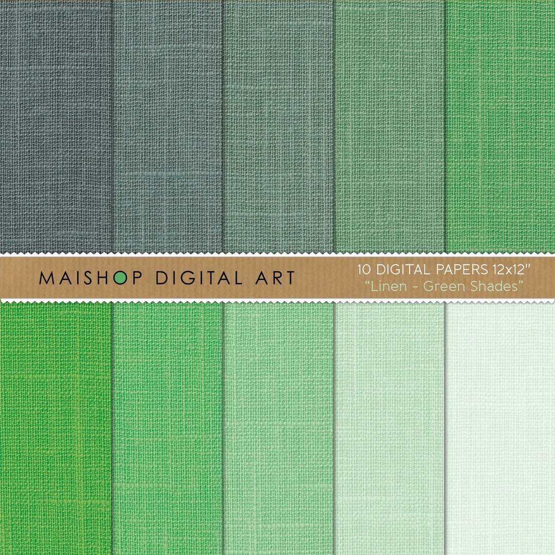 Green Digital Paper Linen I Instant Download Printable Backgrounds I ...