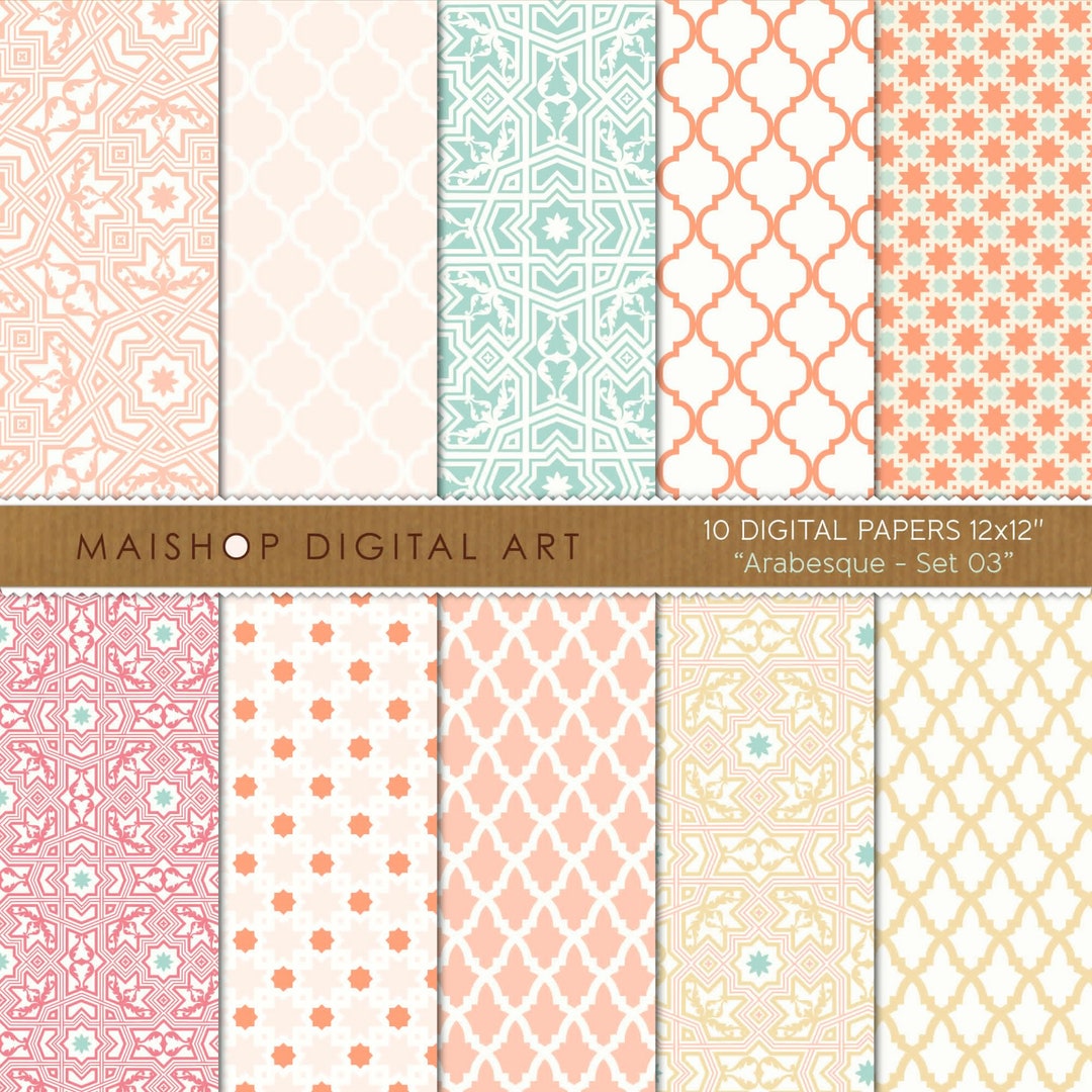 Digital Paper "arabesque - Set 03" Printable Scrapbook Papers for ...