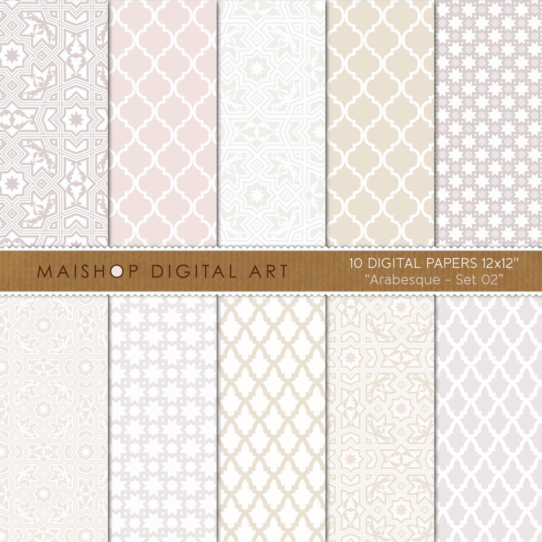 Neutral Light Color Digital Papers, Elegant Scrapbook Papers, Printable ...