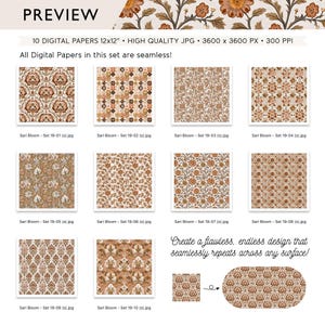 Seamless Digital Paper Pack • Earthy Textured Patterns With Tiles and ...