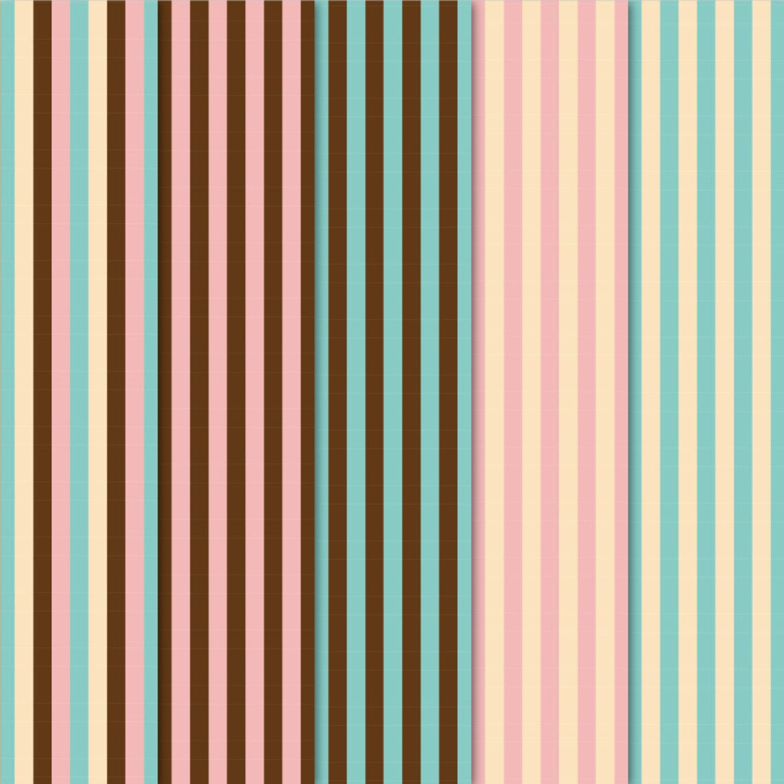 Digital Paper 'ice Cream Stripes' Vanilla Baby Pink | Etsy