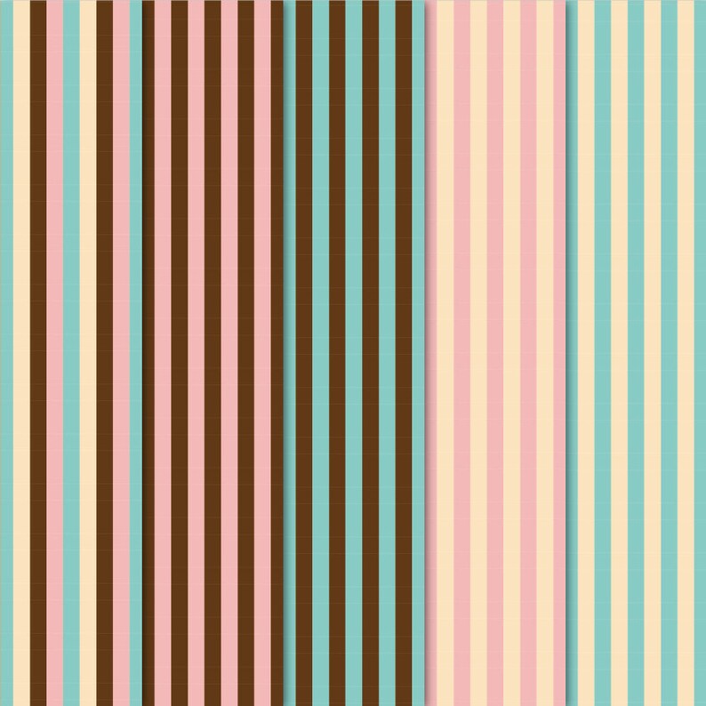Digital Paper 'ice Cream Stripes' Vanilla Baby Pink | Etsy