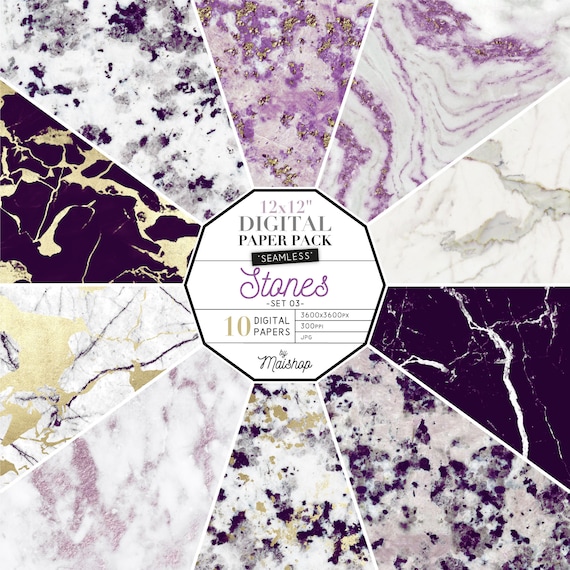 Seamless Printable Backgrounds, Digital Scrapbooking Paper "Stones ...