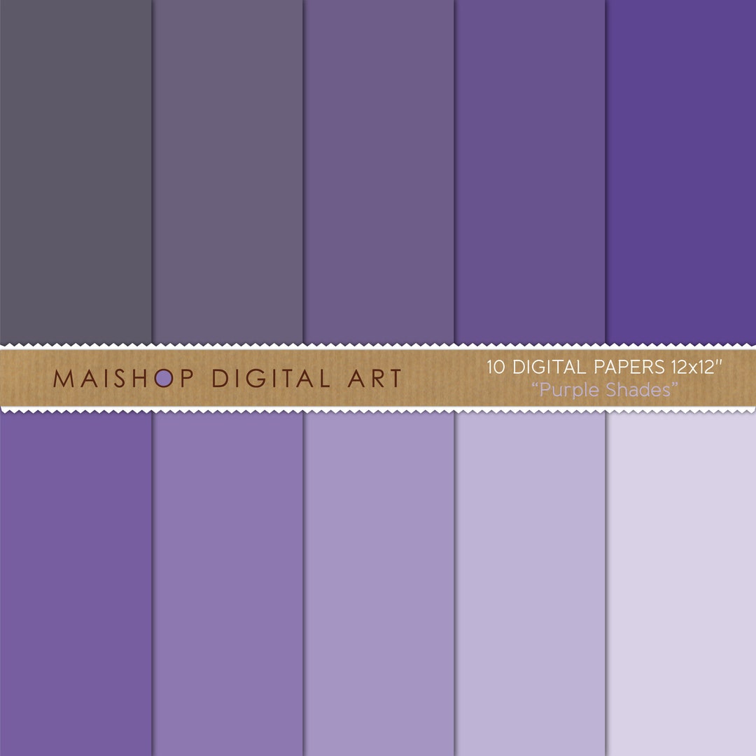 Solid Color Digital Papers I Plain Scrapbook Papers I Purple Shades - Etsy