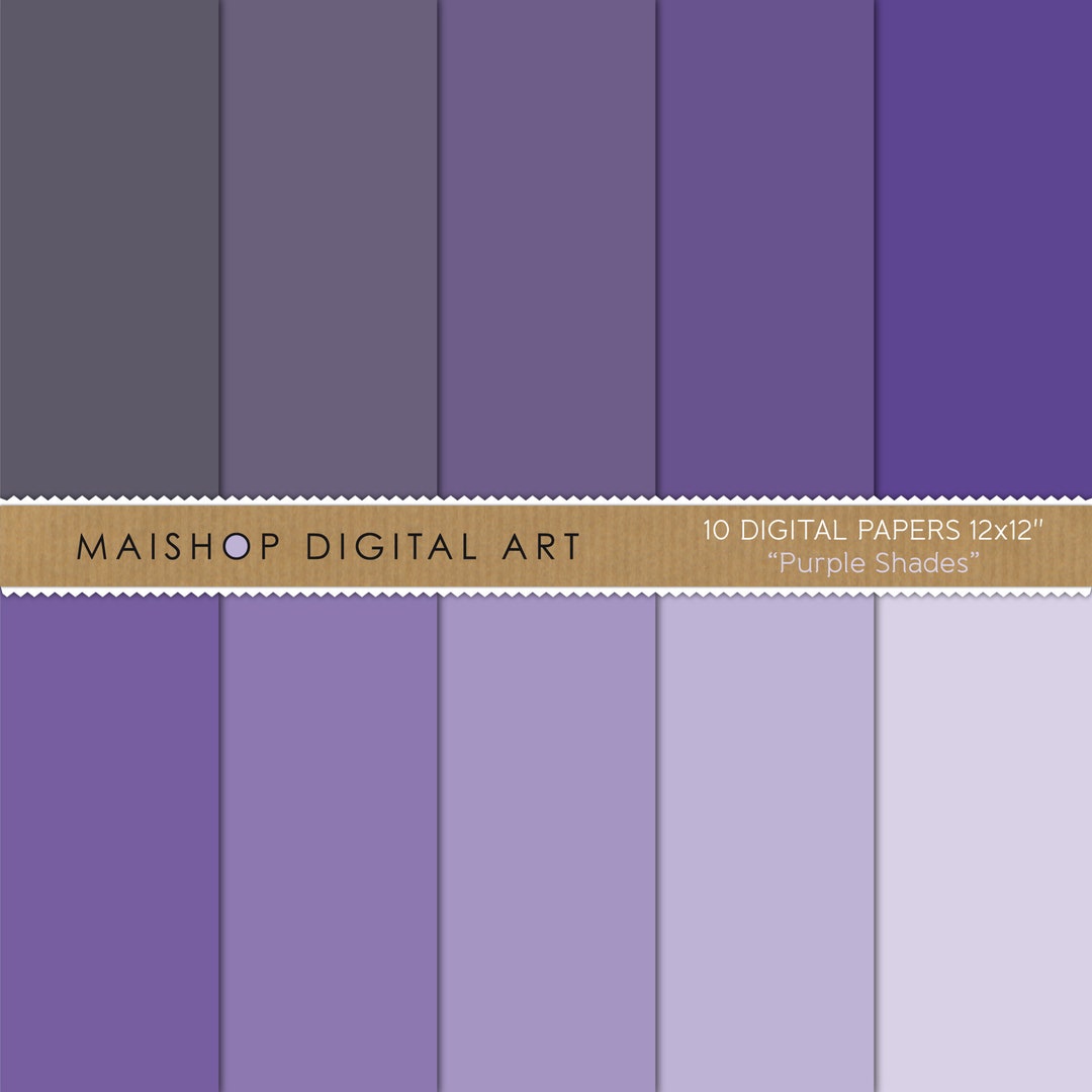 Solid Purple Color Digital Papers I Plain Digital Scrapbook Papers I ...