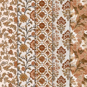 Seamless Digital Paper Pack • Earthy Textured Patterns With Tiles and ...