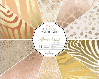 Animal Digital Paper Animal Prints Africa Skins Set | Etsy