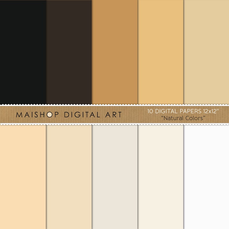 Solid Color Digital Paper "natural" Chocolate, Brown, Camel, Beige ...