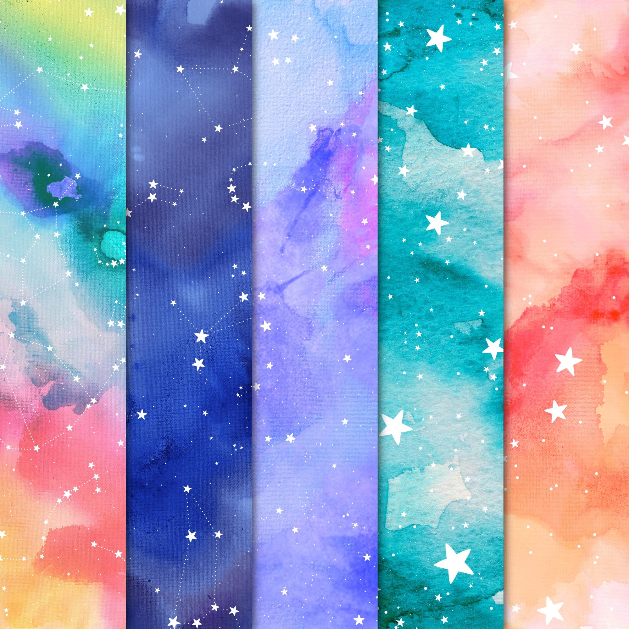 Galaxy Digital Paper I Printable Scrapbook Papers I Stars & - Etsy