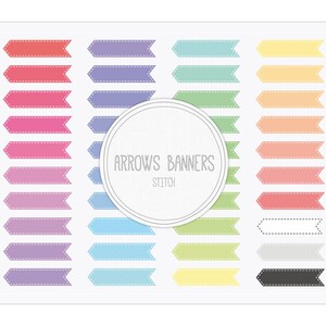 Arrows Ribbon Banners Stitch Clip Art for Web, Digital Scrapbooking ...