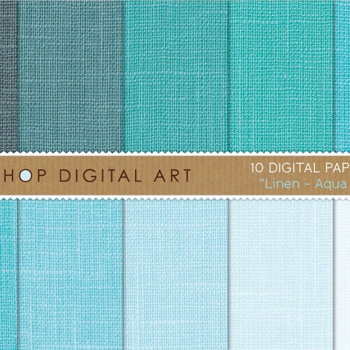 Digital Paper Set Linen blue Shades Digital - Etsy