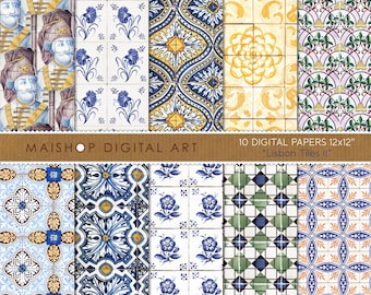 Tiles Digital Paper | Etsy