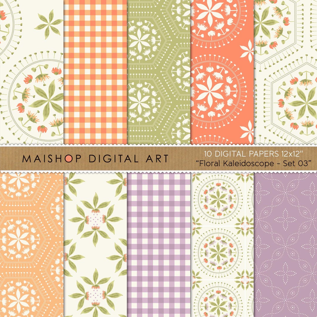 Floral Digital Paper, Scrapbook Papers, Instant Download Printable for ...