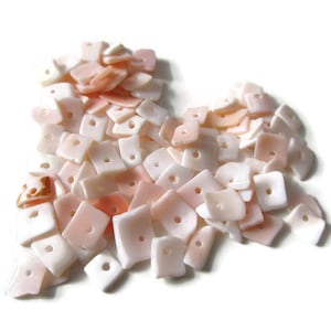 Square Pink Shell Beads Cut Seashells With Holes 45 Beads - Etsy