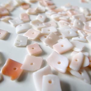 Square Pink Shell Beads Cut Seashells With Holes 45 Beads - Etsy