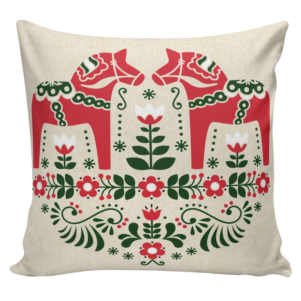 Holiday Pillow Cover Swedish Scandinavian Christmas Sampler | Etsy