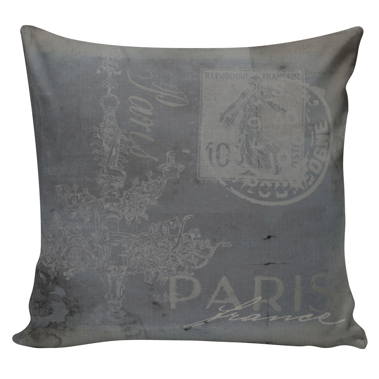 French Pillow Paris France Chandelier Postcard Theme Burlap | Etsy