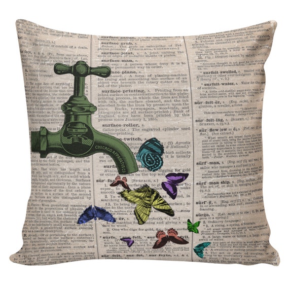 Items similar to Vintage Dictionary Print Industrial Faucet with ...