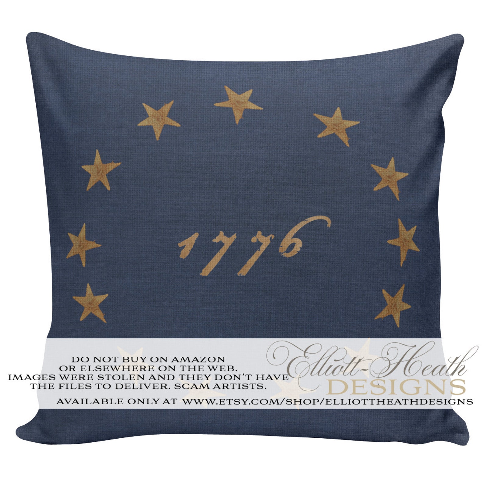 American Pillow Vintage American Flag Colonial Stars Document - Etsy