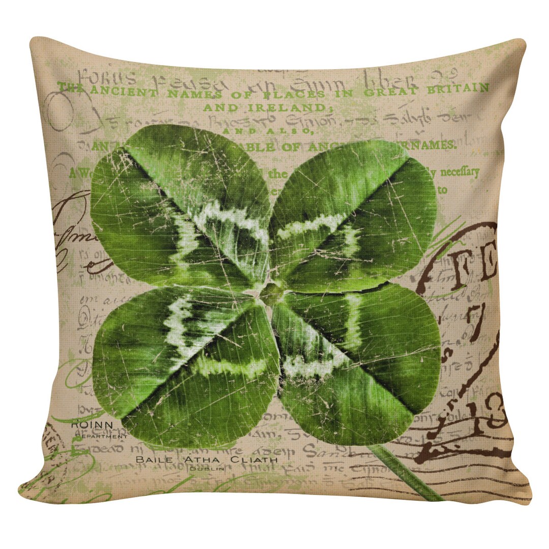 St. Patrick's Day Pillow Ireland Shamrock Pillow Throw Pillow Cover ...