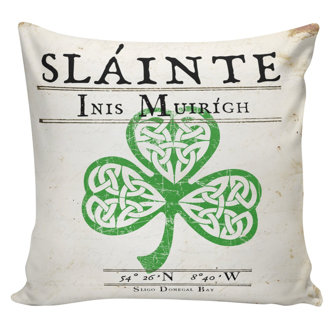 St Patricks Day Pillow Throw Pillow Cover Shamrock Lucky Irish 100% ...