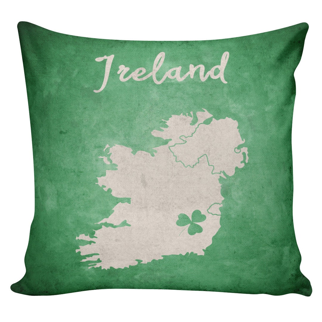 St Patricks Day Pillow Shamrock Lucky Irish Cotton Front With Cotton or ...