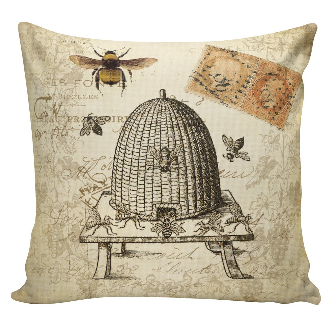 Bee Pillows Farmhouse Decor Throw Pillow Cover Vintage - Etsy