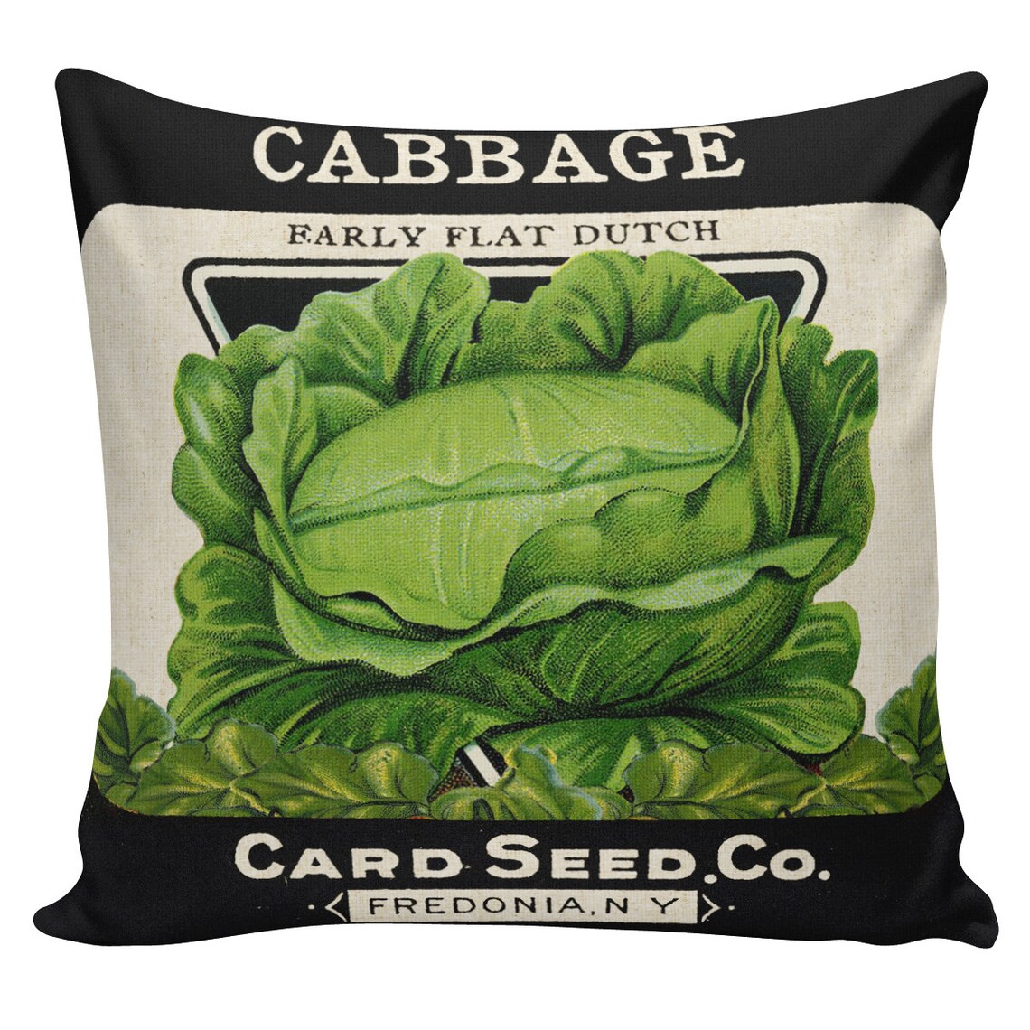 Spring Pillows Botanical Pillows Seed Packet Cabbage Fall - Etsy