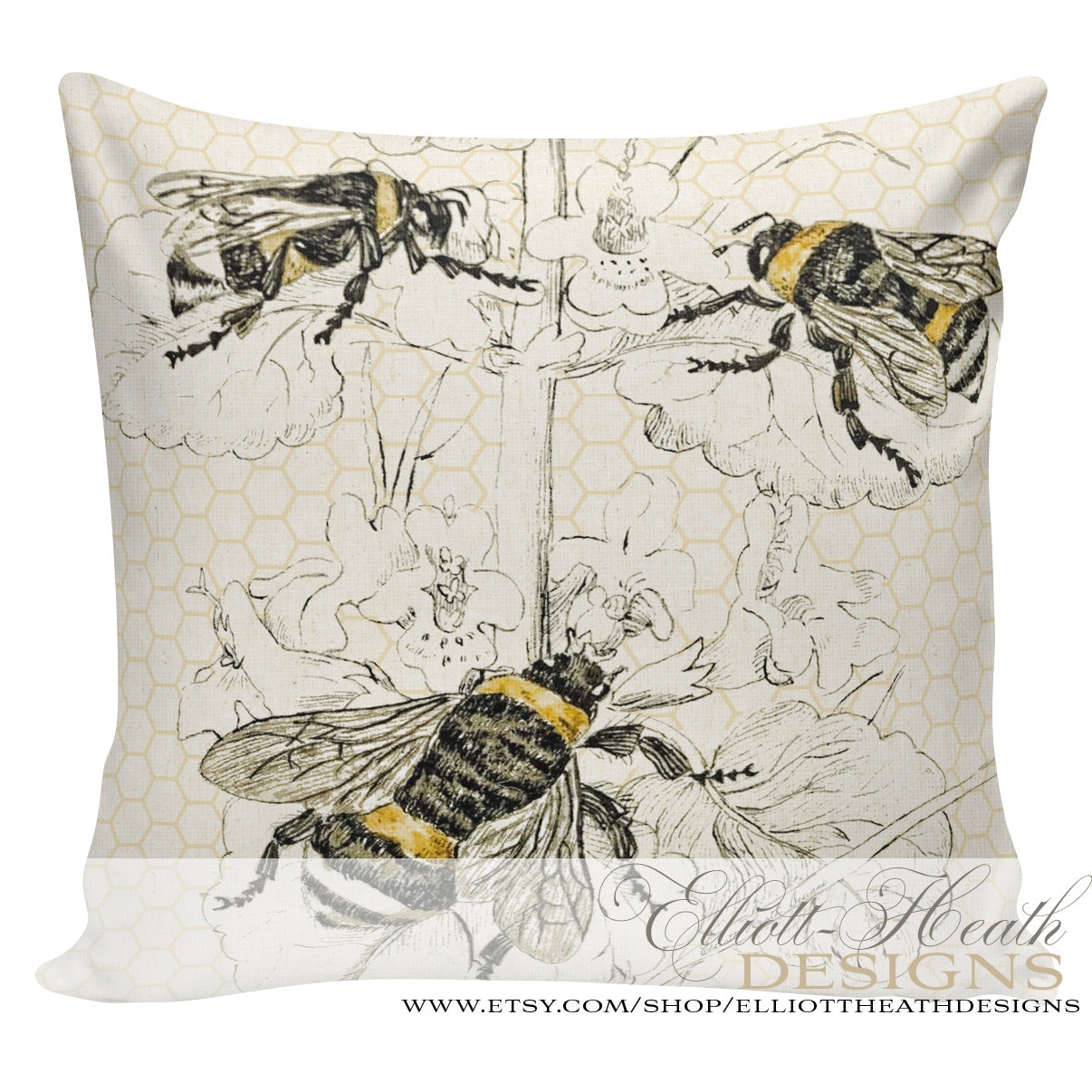 Modern Farmhouse Beekeeper Pillow Bee Pillow Botanical | Etsy