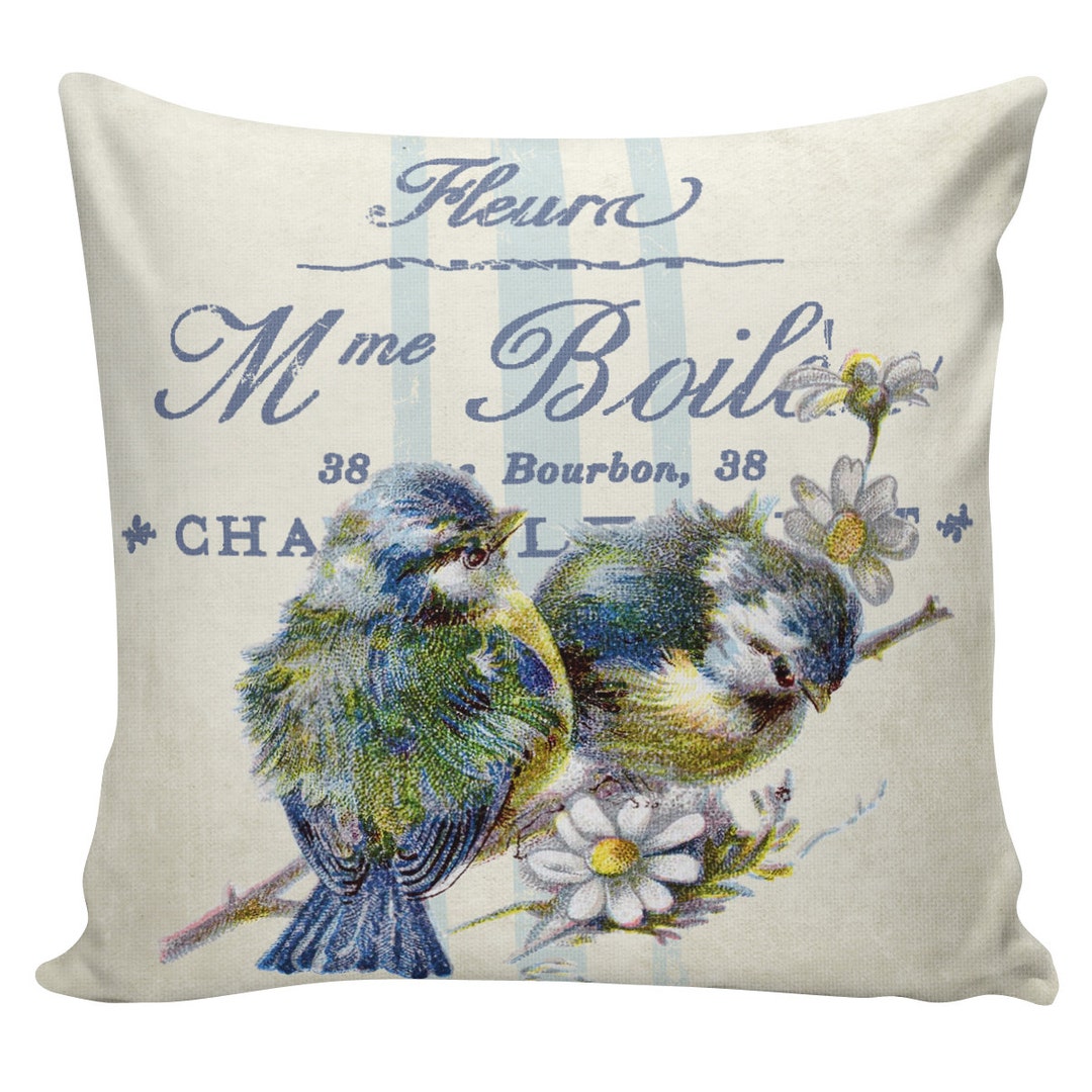 Spring Pillows, Botanical Pillows, Birds, Floral, Spring Decor, Cushion ...