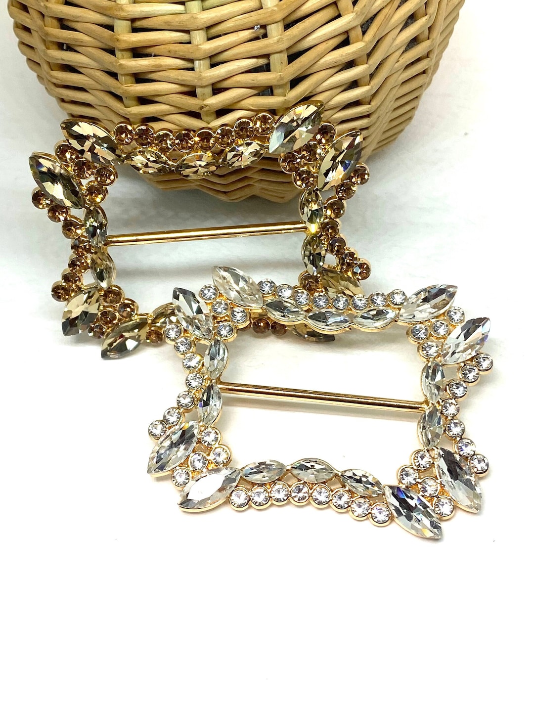 Crystal Rhinestone Belt Buckle Slider - Wedding Sash Buckle (45mm) - Etsy