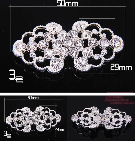 Flower Clasp Vintage Clasp Rhinestone Crystal Clasp Sweater | Etsy