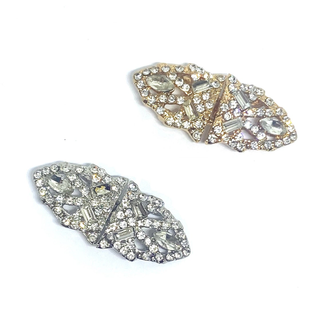 Crystal Rhinestone Clasp: Gold or Silver Bolero Hook and Eye Closure (3 ...