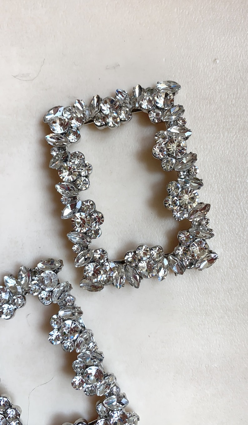 Rhinestone Buckle: Silver Plated Crystal Buckle for Belts or Shoes - Etsy
