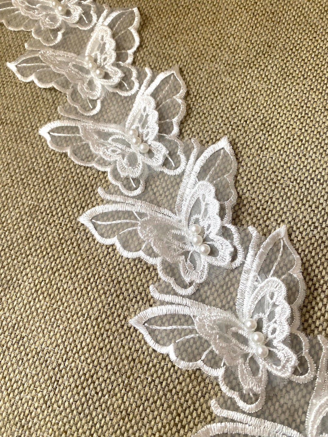 1/2 Meter, Butterfly Lace, Butterfly Lace Trim, Wedding Lace, Wedding ...