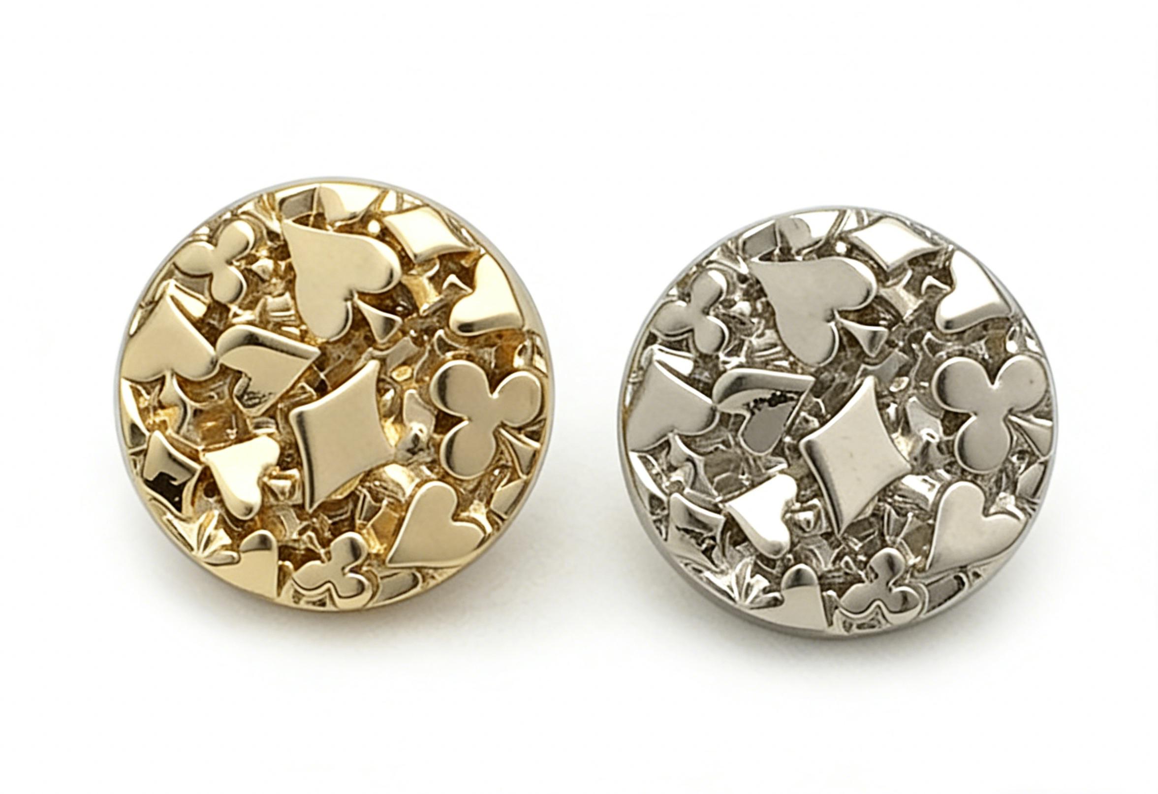 Unique Playing Card-style Textured Metal Buttons, Chic Metal Buttons ...