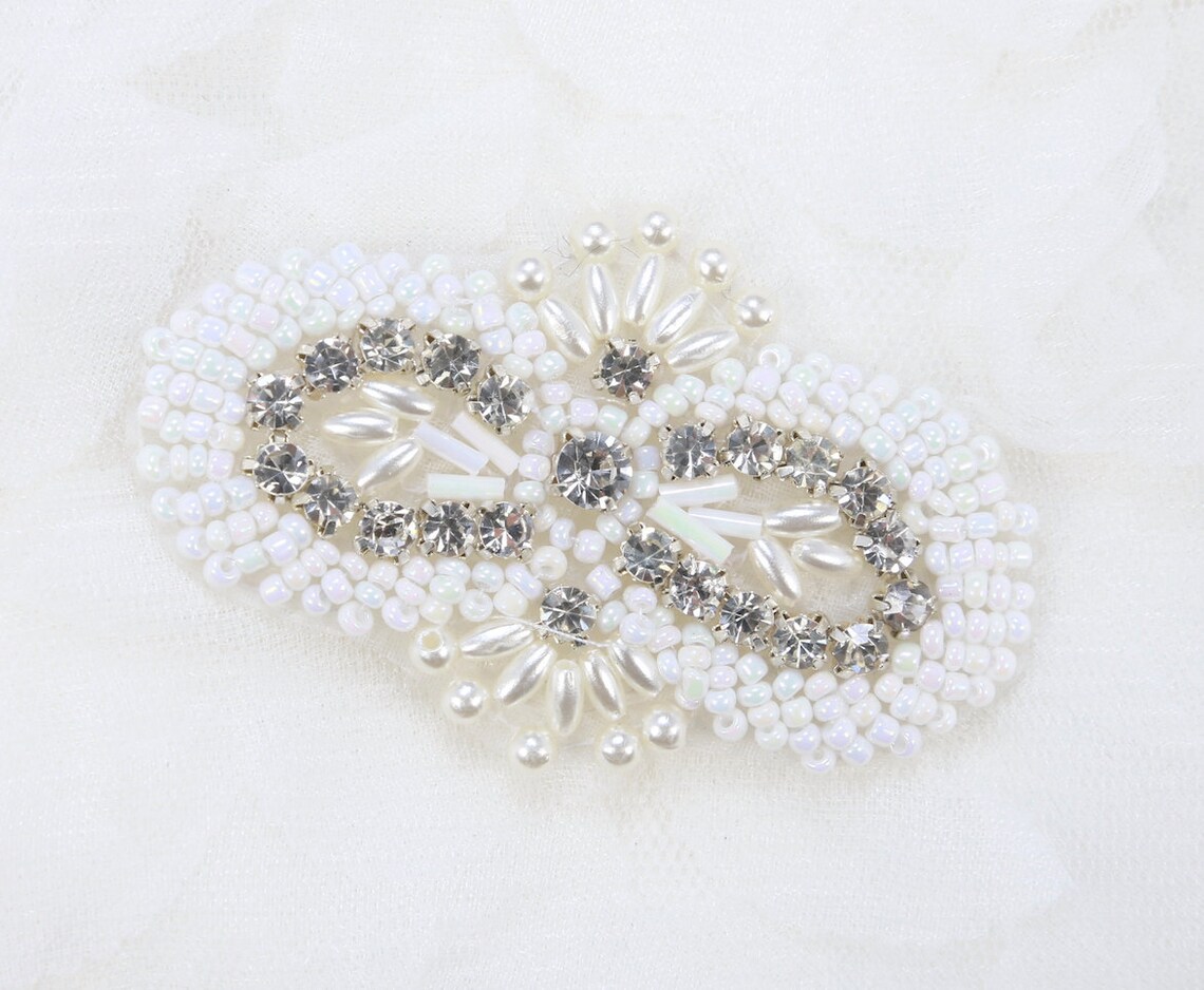 2 Pcs Mini Pearl Applique Rhinestone Crystal Applique Iron | Etsy