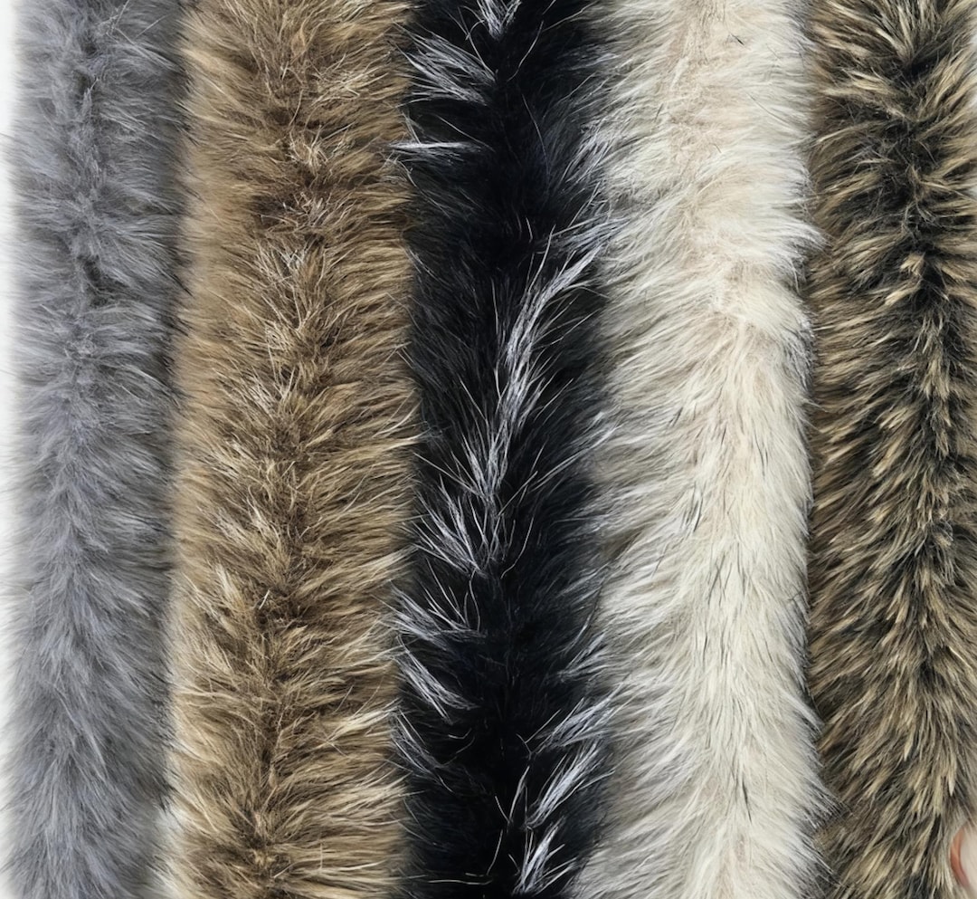 Faux Fur Fringe Trim: 7-8cm Wide, Burgundy, Pink, Grey, Purple, White ...