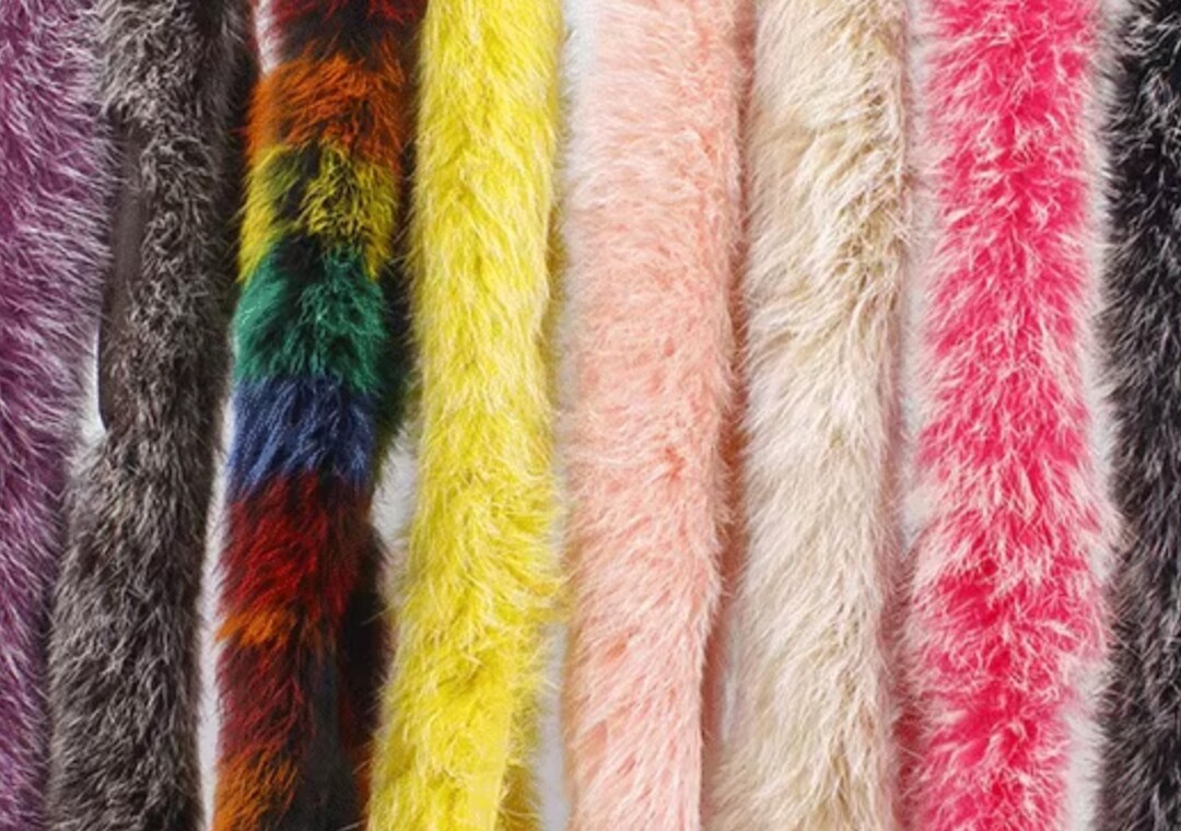 Rainbow Fur Trims, Winter Coat Fur Trim, Fur Trim for Hood Replacement ...