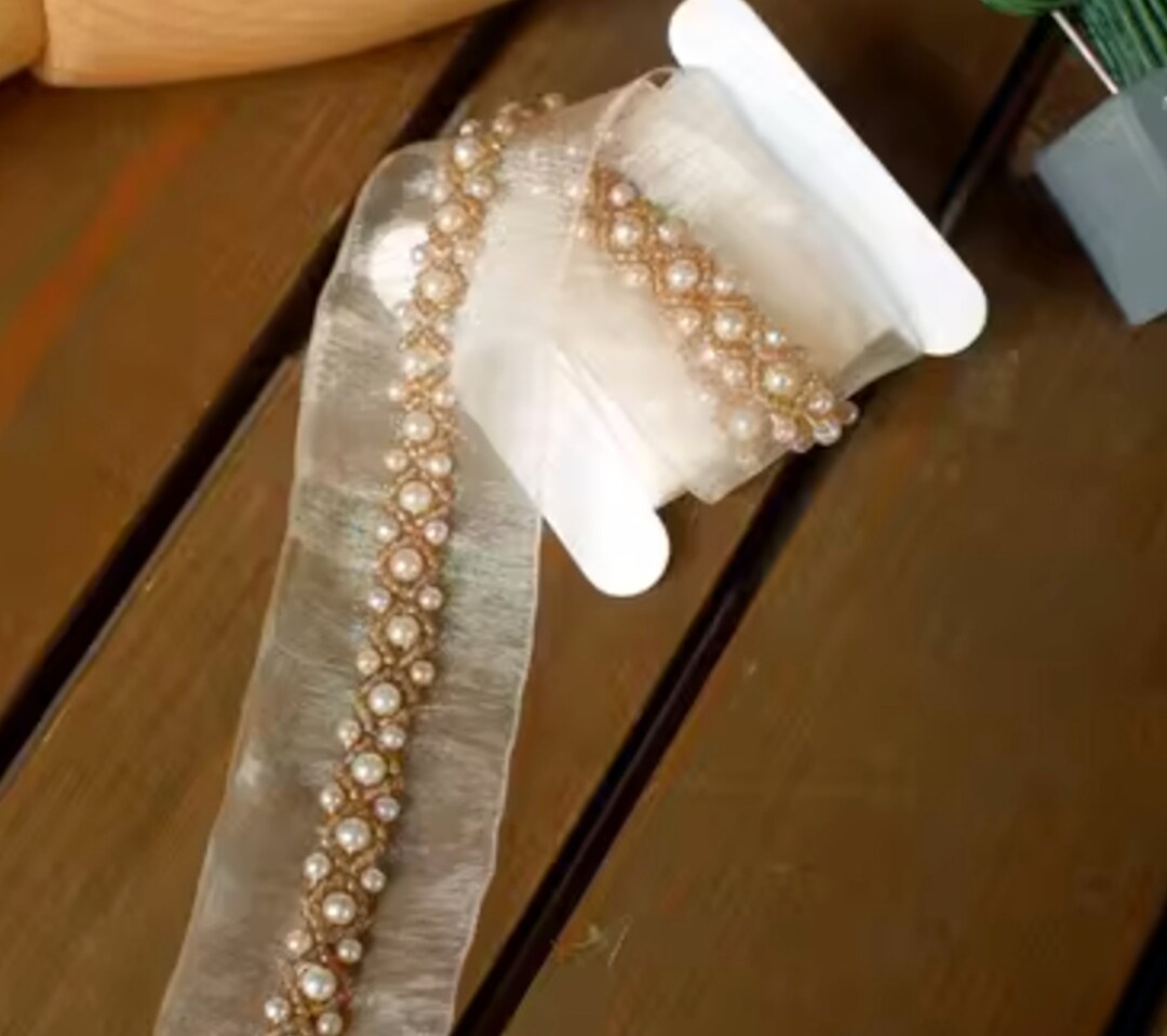 1 Yard Black Pearl Trim White Pearl Trim Bridal Pearl - Etsy