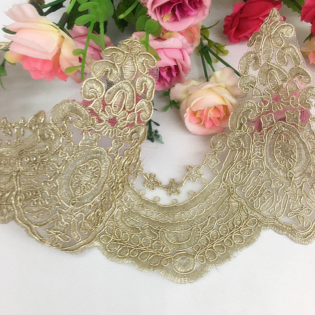 Gold Thread Lace Organza Lace Embroidered Lace French Lace - Etsy