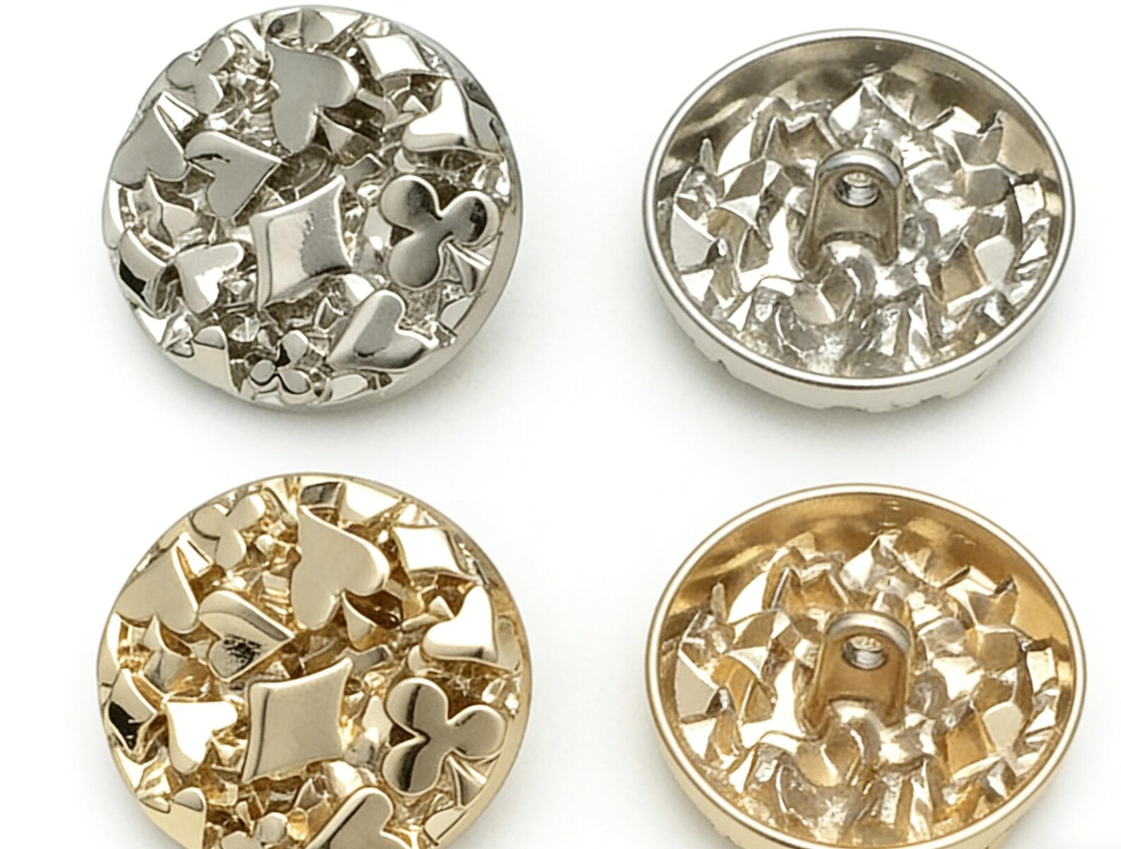 Unique Playing Card-style Textured Metal Buttons, Chic Metal Buttons ...