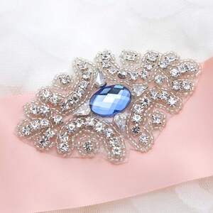 Blue Rhinestone Applique, Crystal Applique, Wedding Belt Applique ...