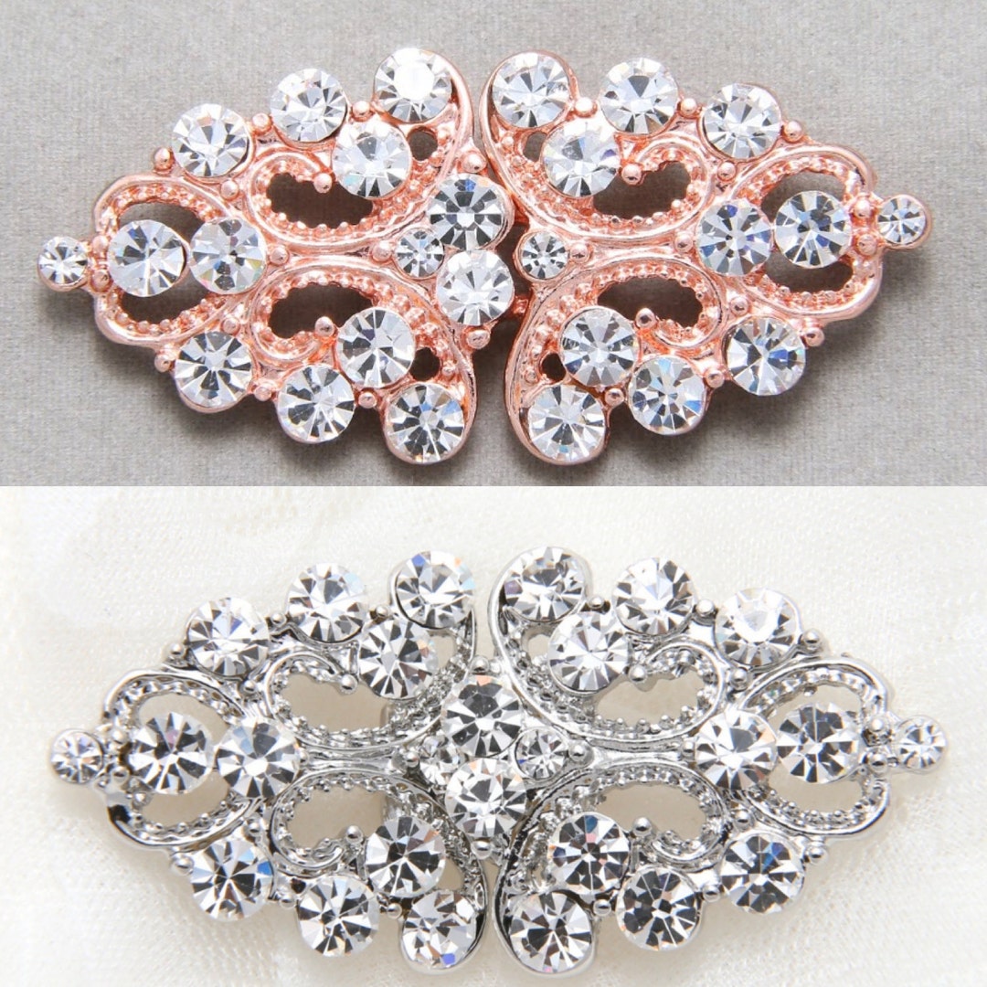 Rose Gold Clasp, Wedding Clasp,crystal Brooch,vintage Clasp,wedding ...