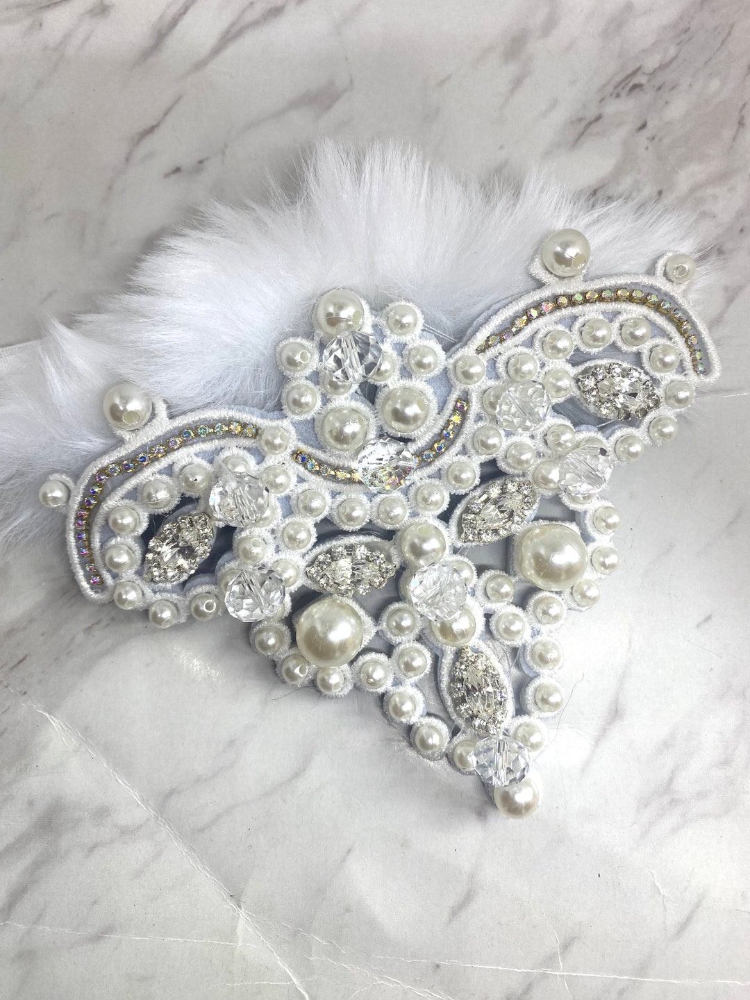 Pearl Applique: Vintage Beaded Flat Back Embellishment (2 Pieces) - Etsy