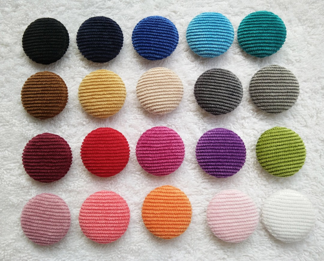 3 - 10 Pcs, Round Button, Corduroy Button, Fabric Button, Round Beads ...