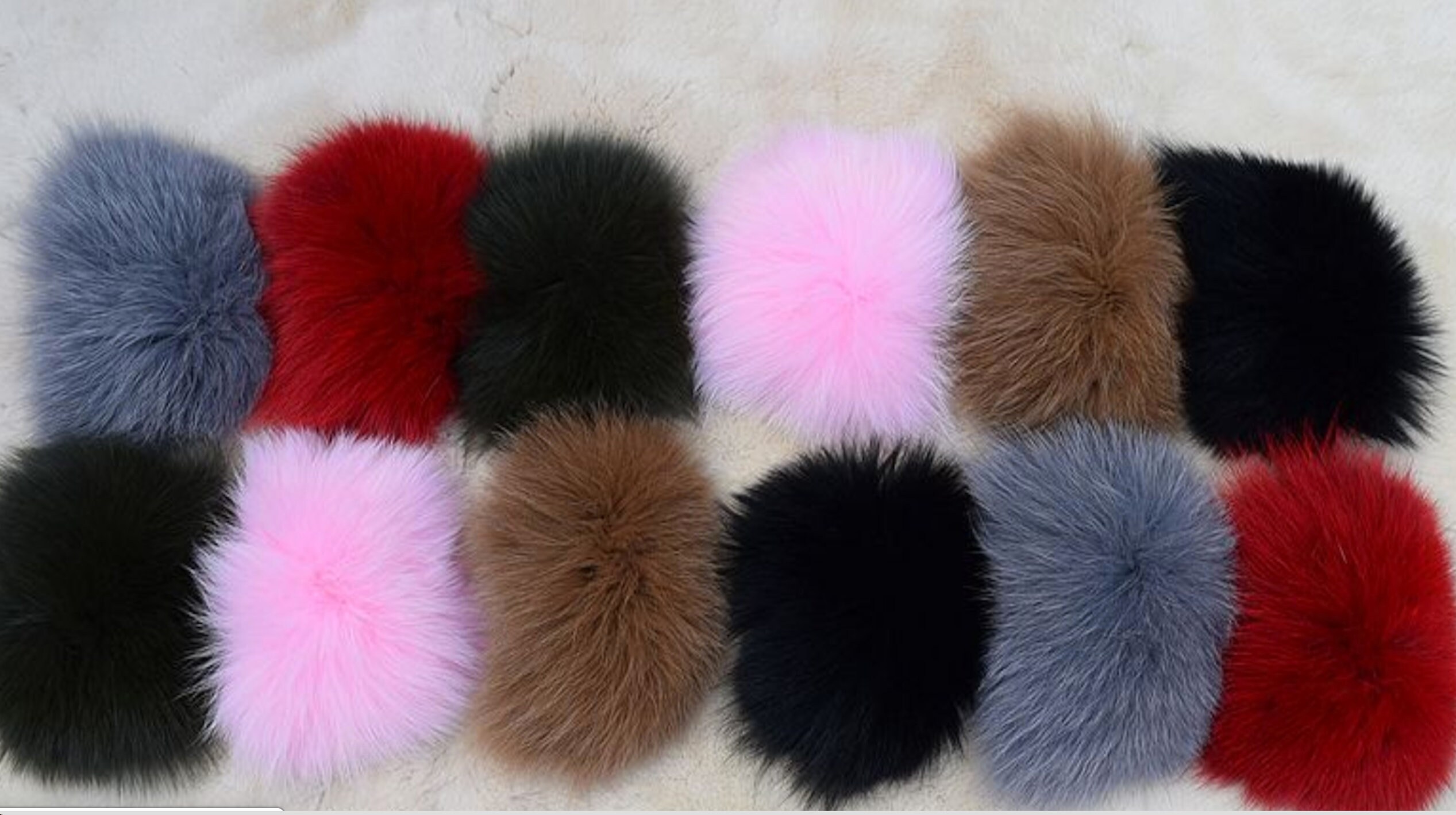 1 Pair Short Fur Slide Fox Fur Stripe Furry Stripe Fur | Etsy