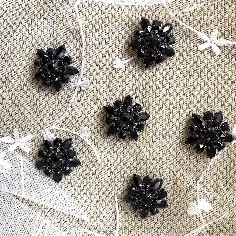Black Rhinestone Buttons - Etsy